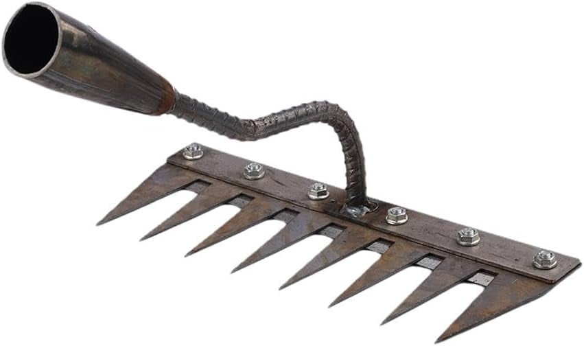 8 Teeth Garden Rakes - Carbon Steel Garden Weeding Rake, Heavy Duty ...