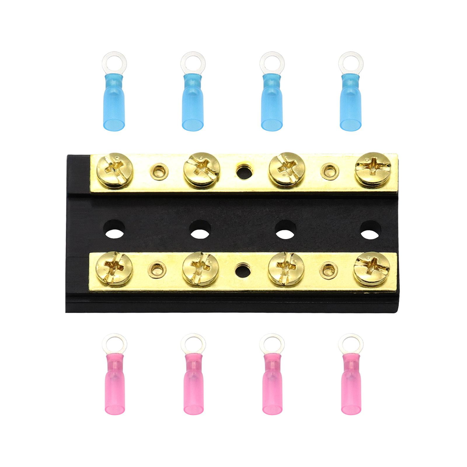 8 Terminal Power Distribution Block Bus Bar 32V Accessory Replaces Dual ...