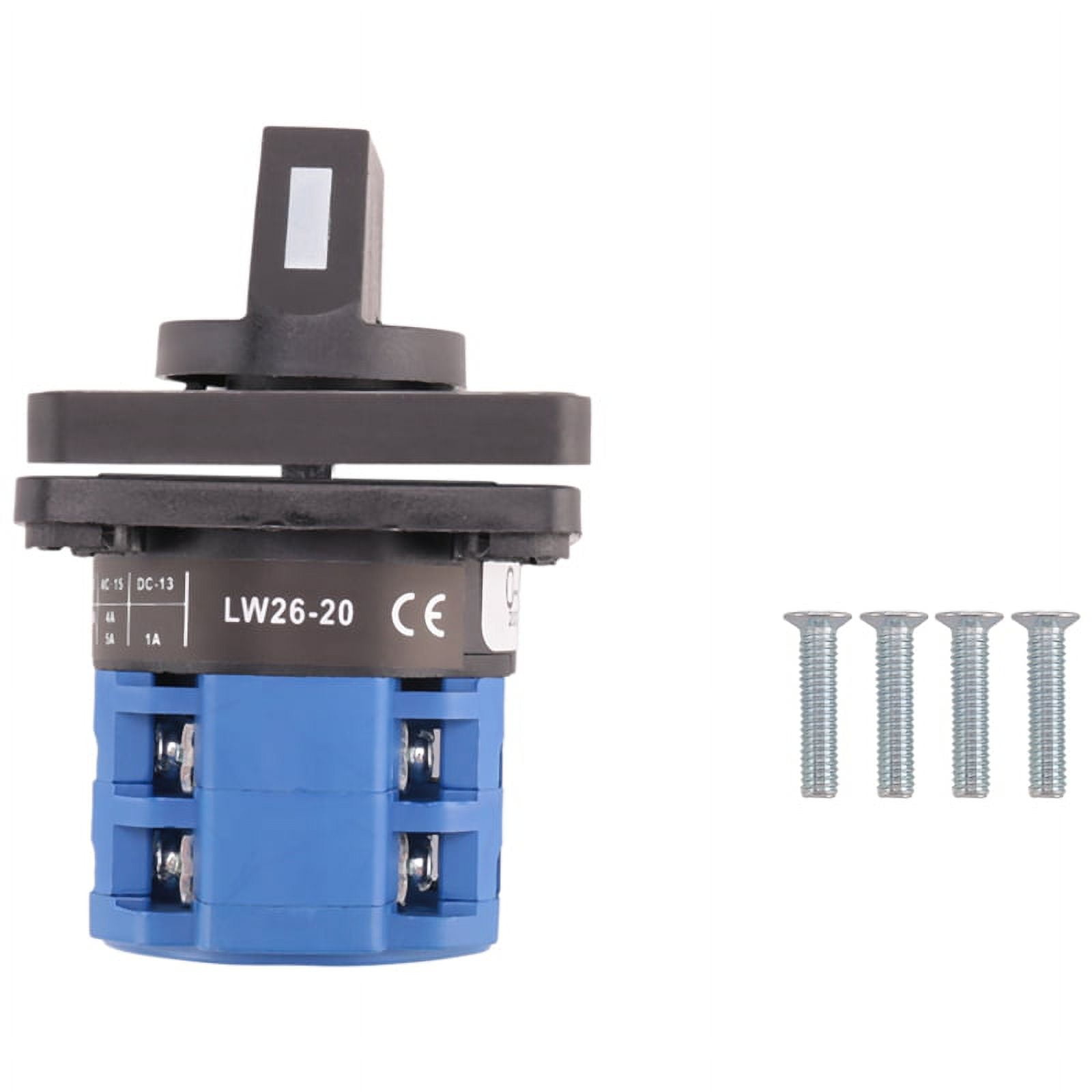 8 Terminals 5 Positions Master Control Rotary Cam Switch 20A Black+Blue ...