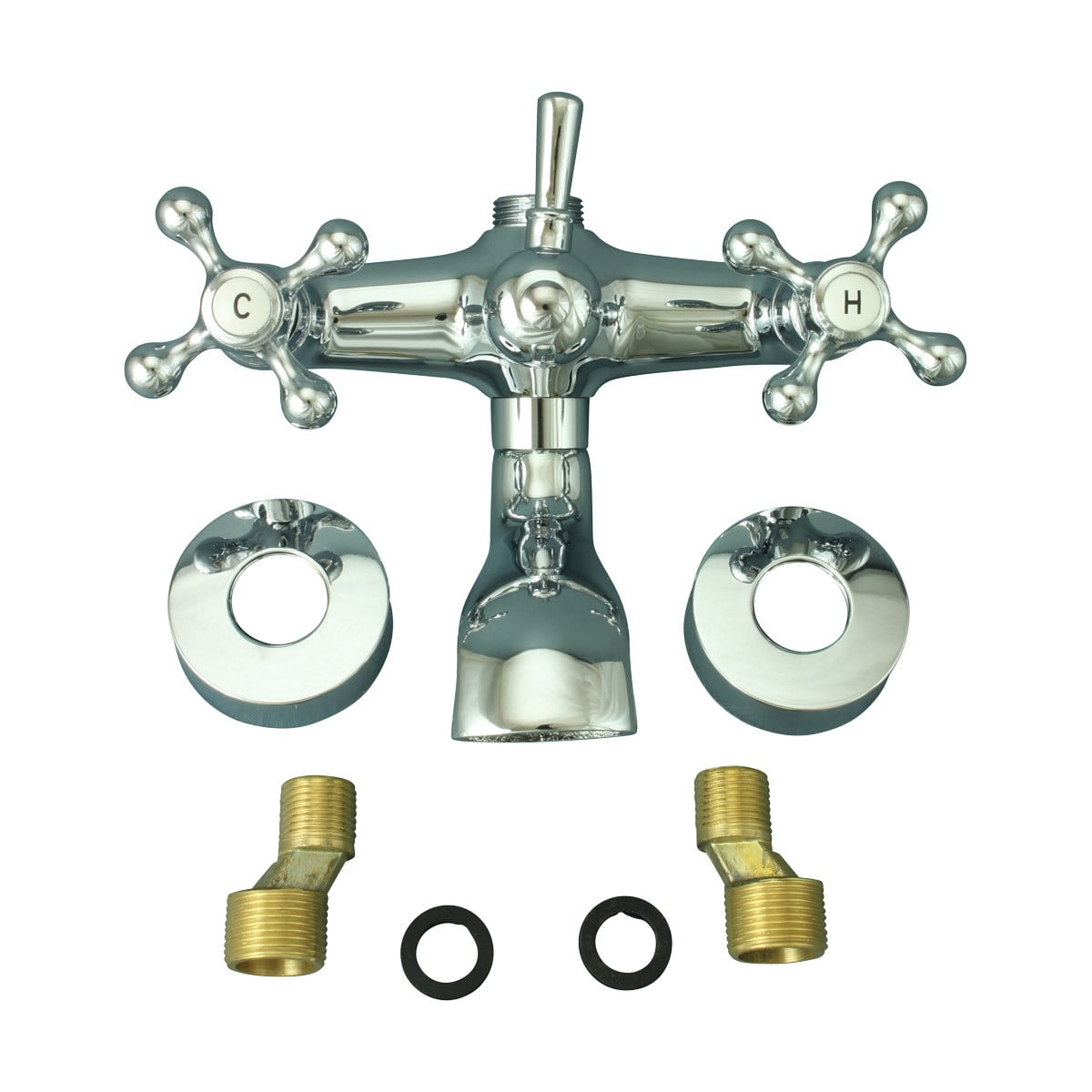 8" Three Lever Handle Tub Shower Faucet Bathroom Tap - Chrome bathtub ...