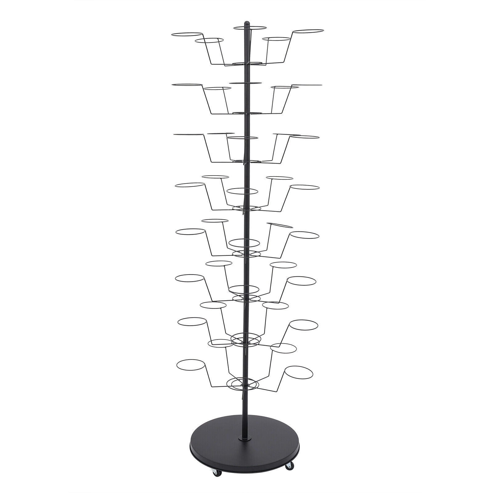 8-Tier Black Hat Display Rack - Holds 40 Hats! Mobile Steel Organizer w ...