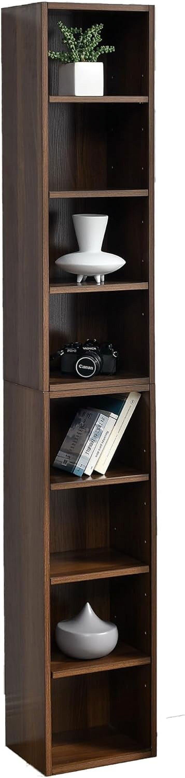 8-Tier Bookcase Cube Storage Organizer, Corner Bookshelf DVD Storage ...