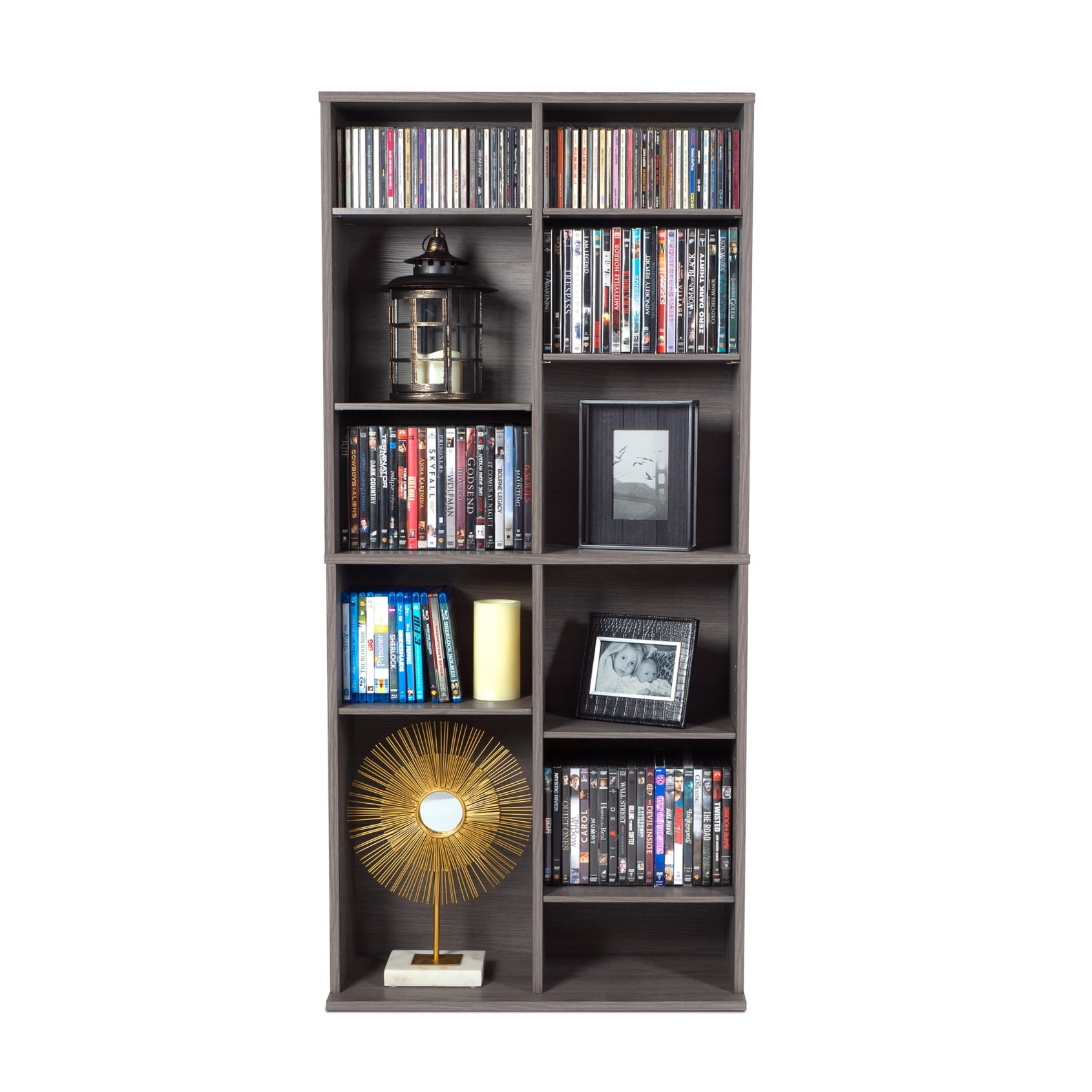 8-Tier Bookshelf with Adjustable Shelves, Floor Standing Wood Display ...