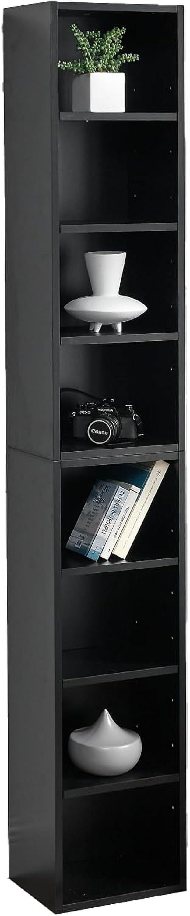 8-Tier Bookshelf, Cube Storage Organizer, Corner DVD Media Tower Rack ...