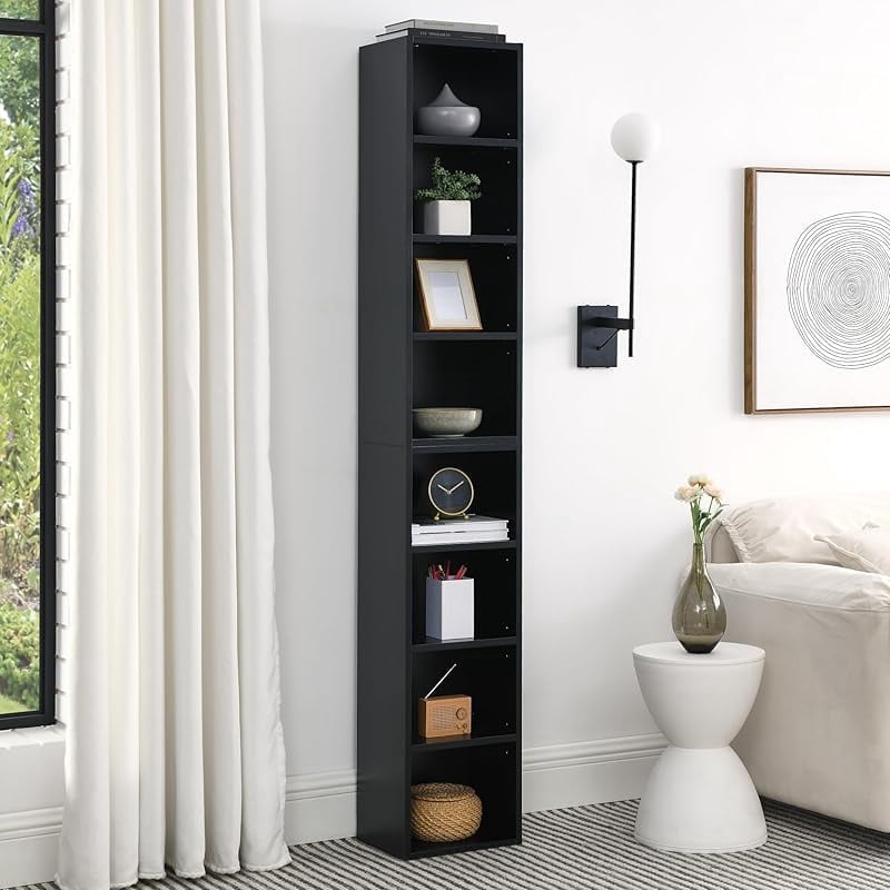 8-Tier CD Storage Cabinet, DVD Shelf Narrow Bookshelf 11.6L'' X 9.25W ...