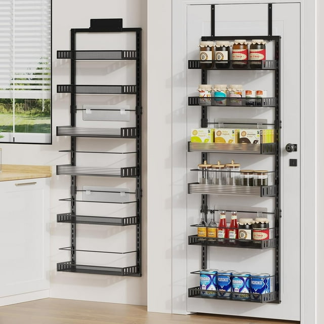 8-Tier Over the Door Pantry Organizer, Large Metal Door Spice Rack with ...