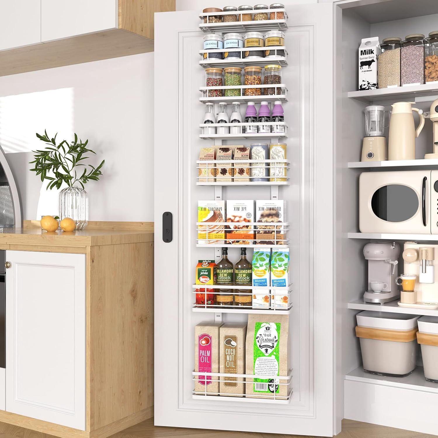 8-Tier Over the Door Pantry Organizer, Pantry Organization and Storage ...
