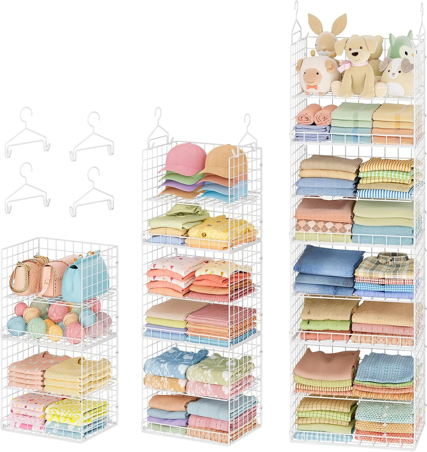 8 Tier Extended Width Hanging Closet Organizer, Sweater Storage for ...
