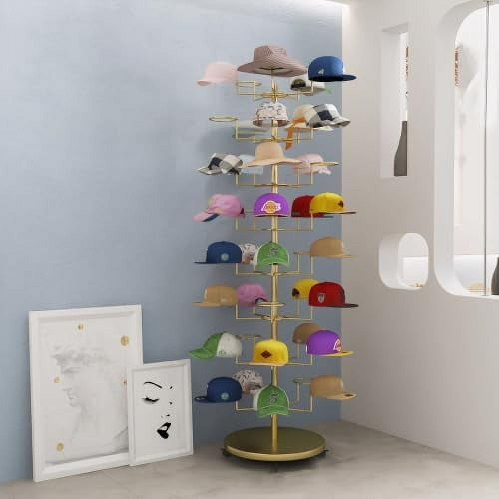 8 Tier Hat Rack with 40 Hooks for Hanging Hats or Wigs, Freestanding ...