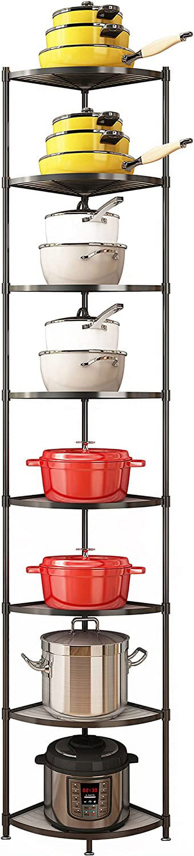 8-Tier Kitchen Pot Rack, Cookware Stand Storage Organizer ，Multi-Layer ...