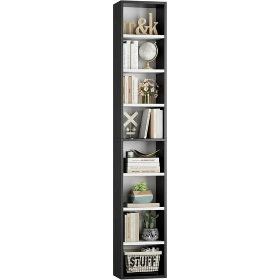 8-Tier Media Tower Rack, 11.6 X 9.3 X 70.9 Inches CD DVD Slim Storage ...