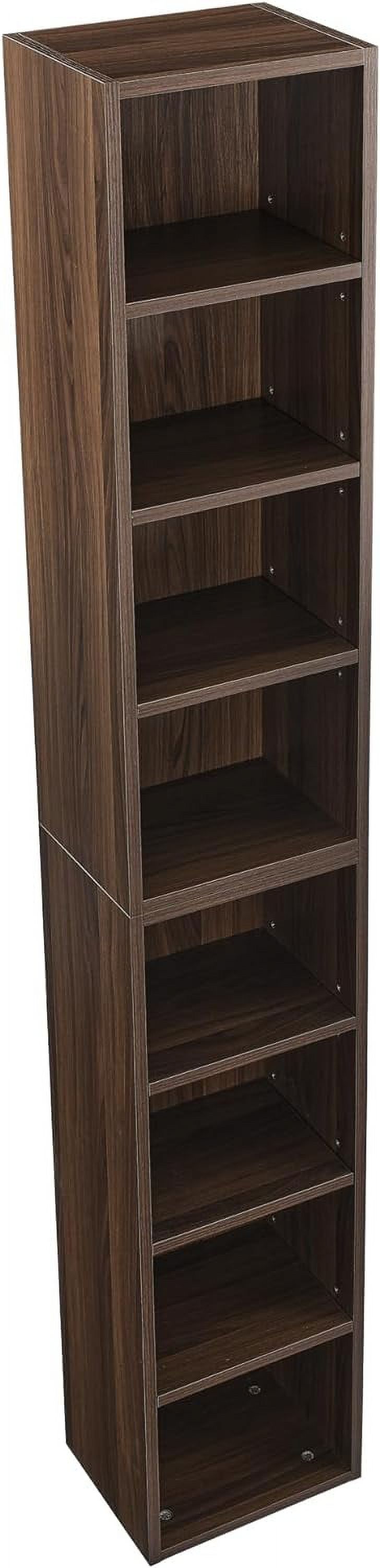 8-Tier Media Tower Rack with Adjustable Shelves - Multi-functional ...