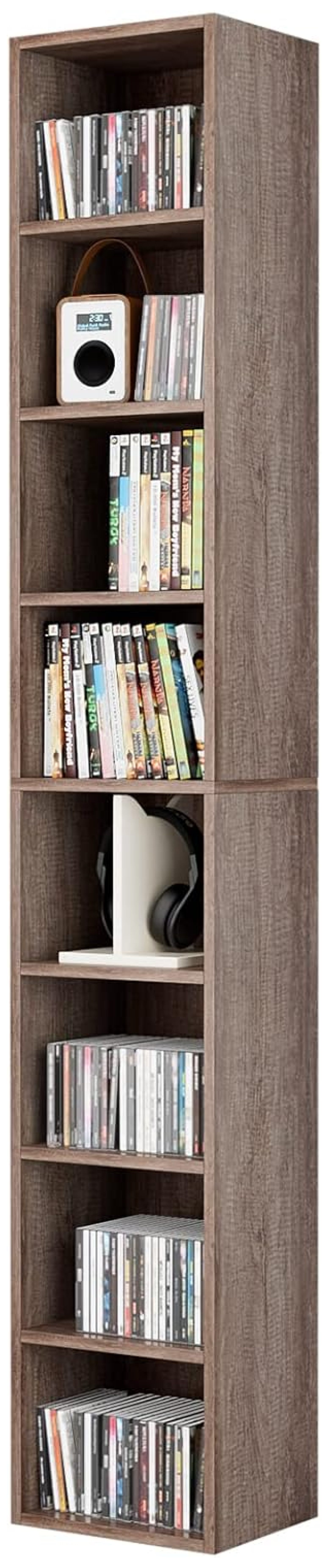 8-Tier Media Tower Rack, Storage Organizer Cabinet with Adjustable ...