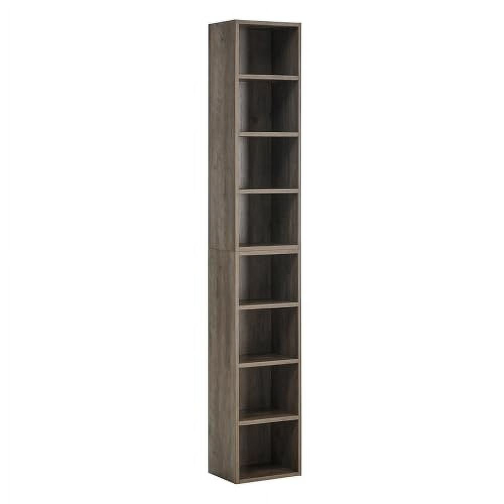 8-Tier Media Tower Rack,Tall Narrow Bookcase Display Bookshelf, CD DVD ...