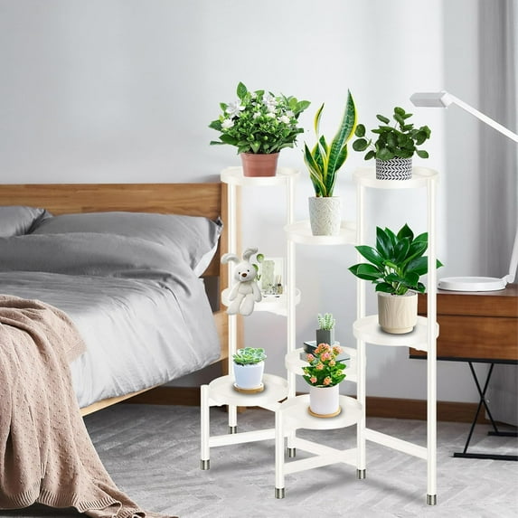 8 Tier Metal Plant Stand for Indoor Outdoor, Heavy Duty Flower Pot ...