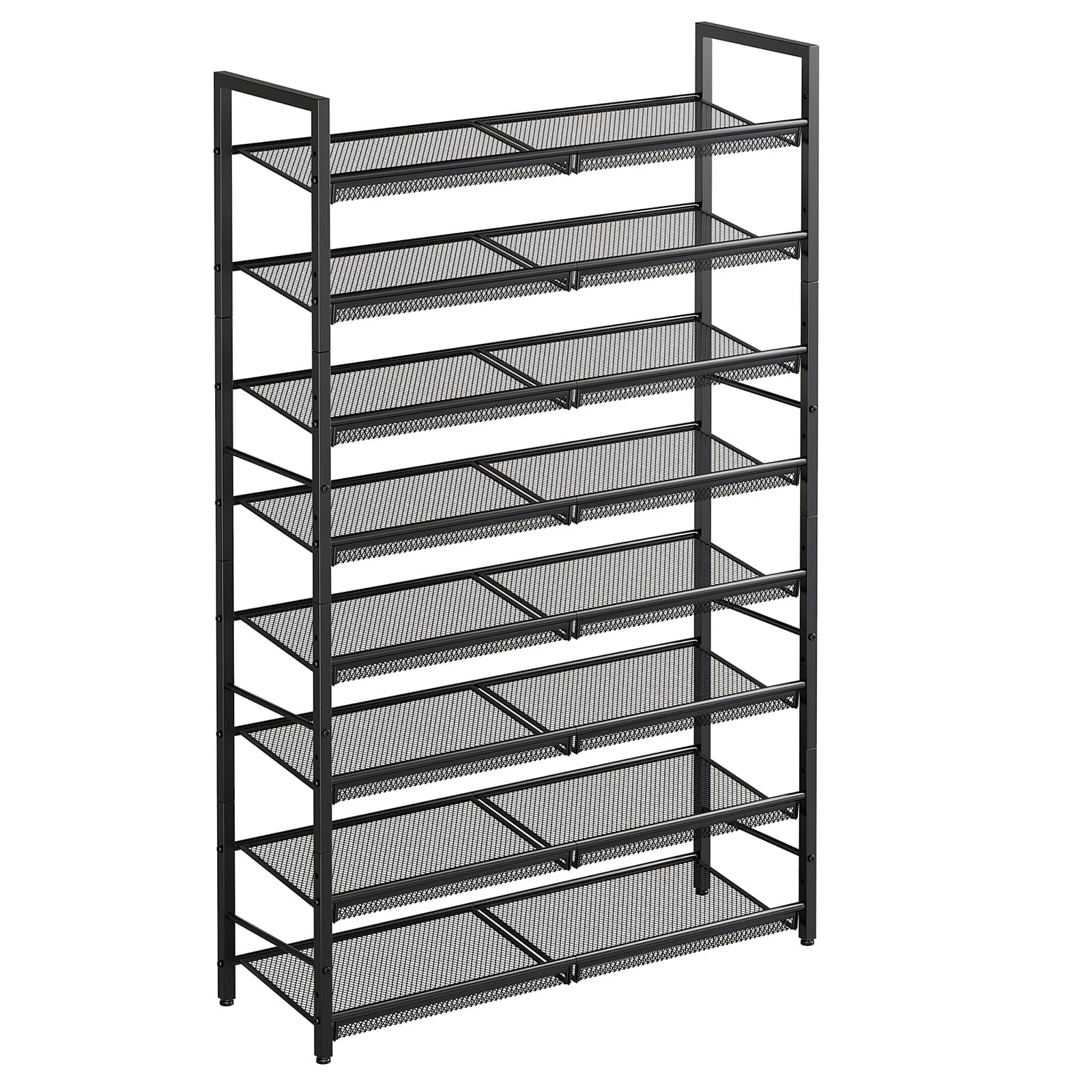 8-Tier Metal Shoe Rack, Black, Multifunctional Storage Organizer for ...