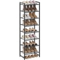 8-Tier Narrow Metal Shoe Rack Organizer with Anti-Tip Strap, Tall Space ...