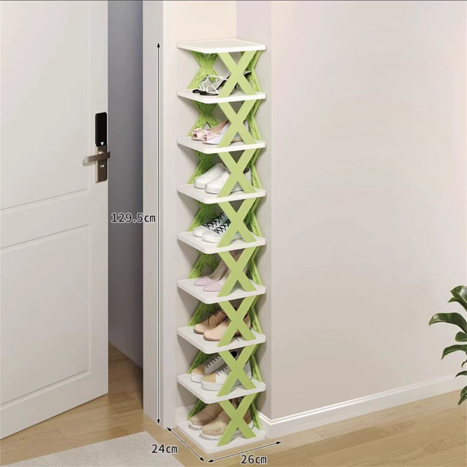 8 Tier Narrow Shoe Rack, Shoe Rack for Dorm,Kids Shoe Rack,Foldable ...