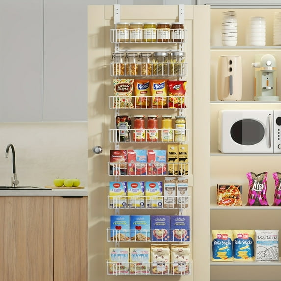 8-Tier Over-the-Door Metal Cabinet Organizer - Adjustable Rust ...