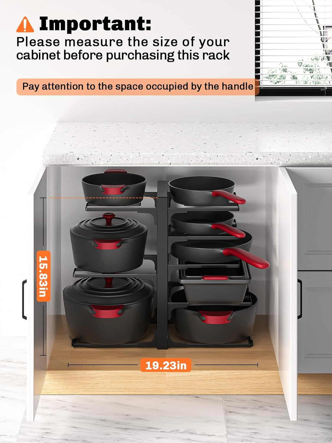 8-Tier Heavy Duty Pan Organizer Rack for Kitchen Cabinet Storage ...