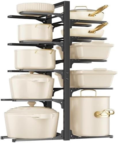 8-Tier Pots and Pans Organizer under Cabinet, 15.83" Height Heavy Duty ...