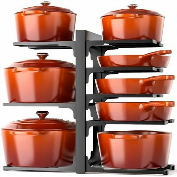 8-Tier Pots and Pans Organizer under Cabinet, Adjustable Heavy Duty ...