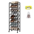 8-Tier Rolling Shoe Rack, Double-Sided Metal Shoe Organizer with ...