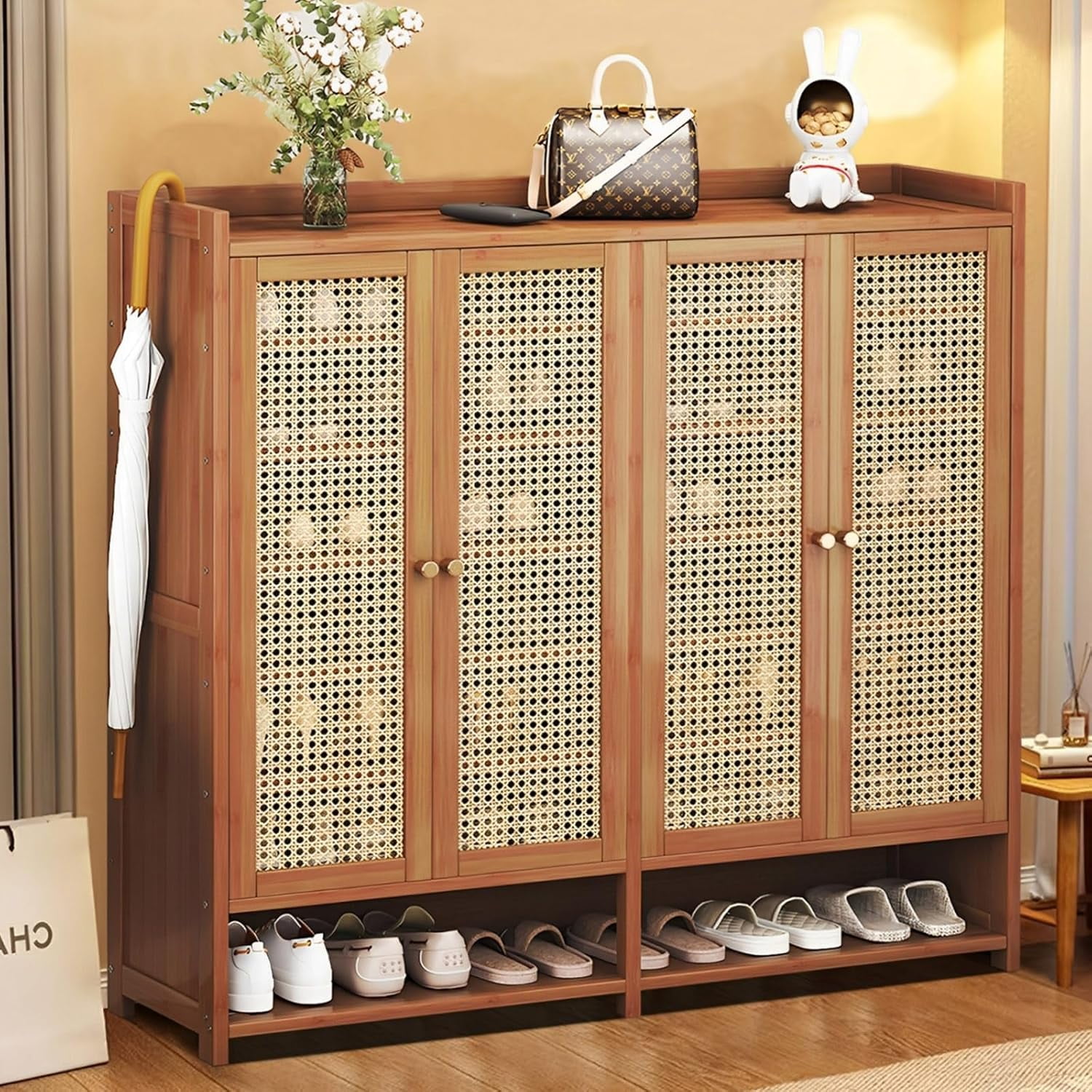 8-Tier Shoe Cabinet with Acrylic Doors, Shoe Storage Cabinet for ...