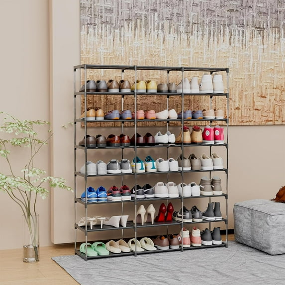 8-Tier Shoe Organizer Rack with Waterproof Shelves, Practical Home ...