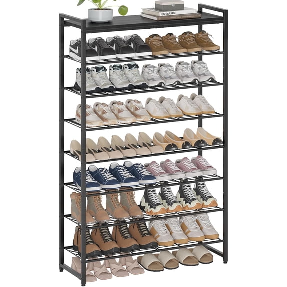 8 Tier Shoe Rack Organizer for 32-40 Pairs Tall Metal Storage Shelf ...