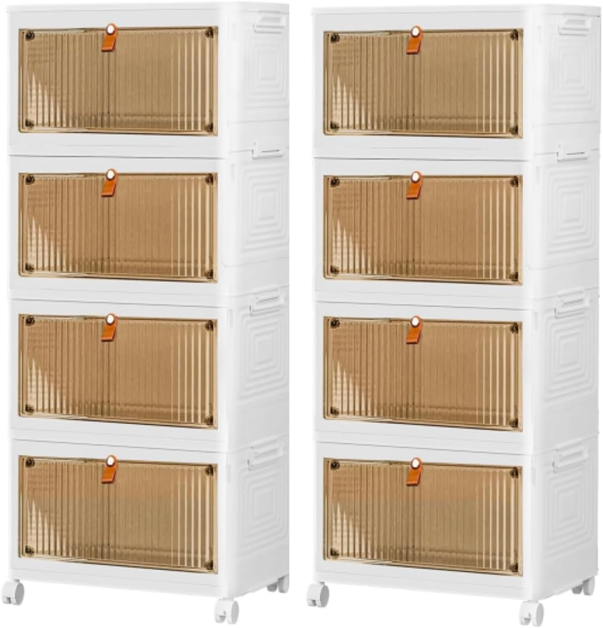 8 Tier Stackable Plastic Storage Bins 23qt Collapsible Closet