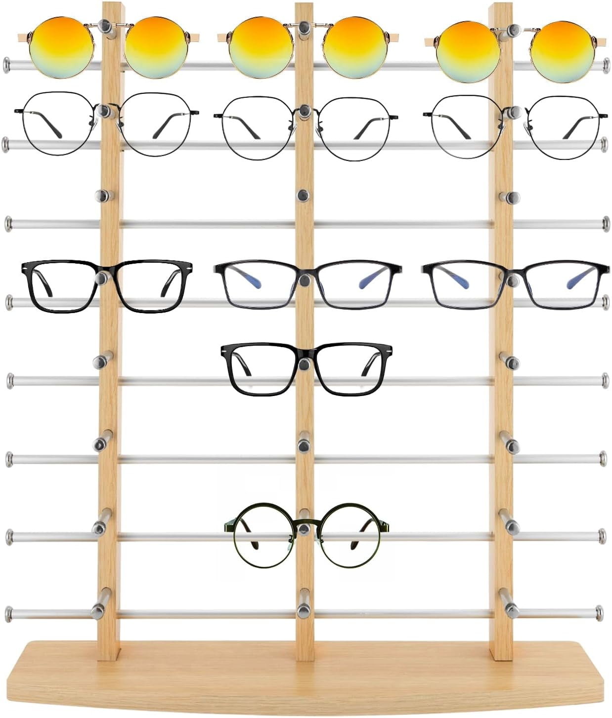 8 Tier Sunglass Holder 24 Pair Sunglasses Rack Eyeglass Holder Stand ...