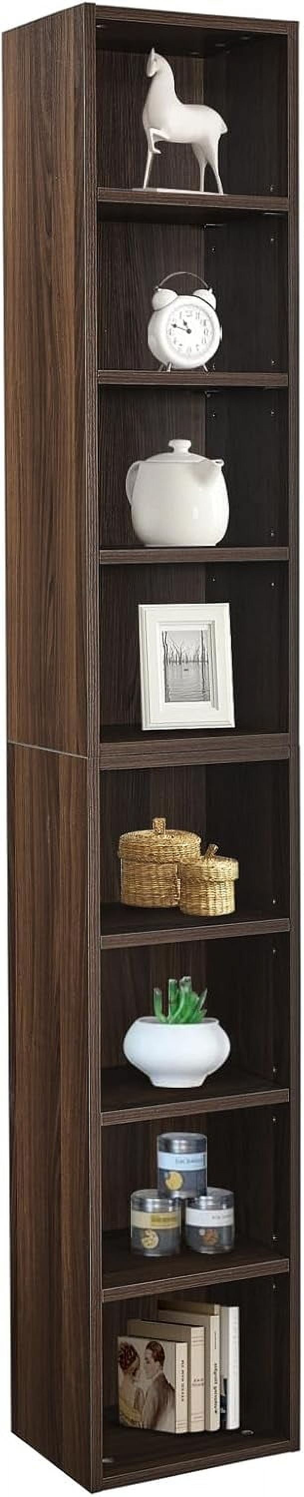 8-Tier Tall Narrow Bookcase, Versatile Detachable Bookshelf with ...