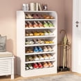 8-Tier Tall Wooden Shoe Rack, Freestanding Shoe Storage Shelf, Open ...