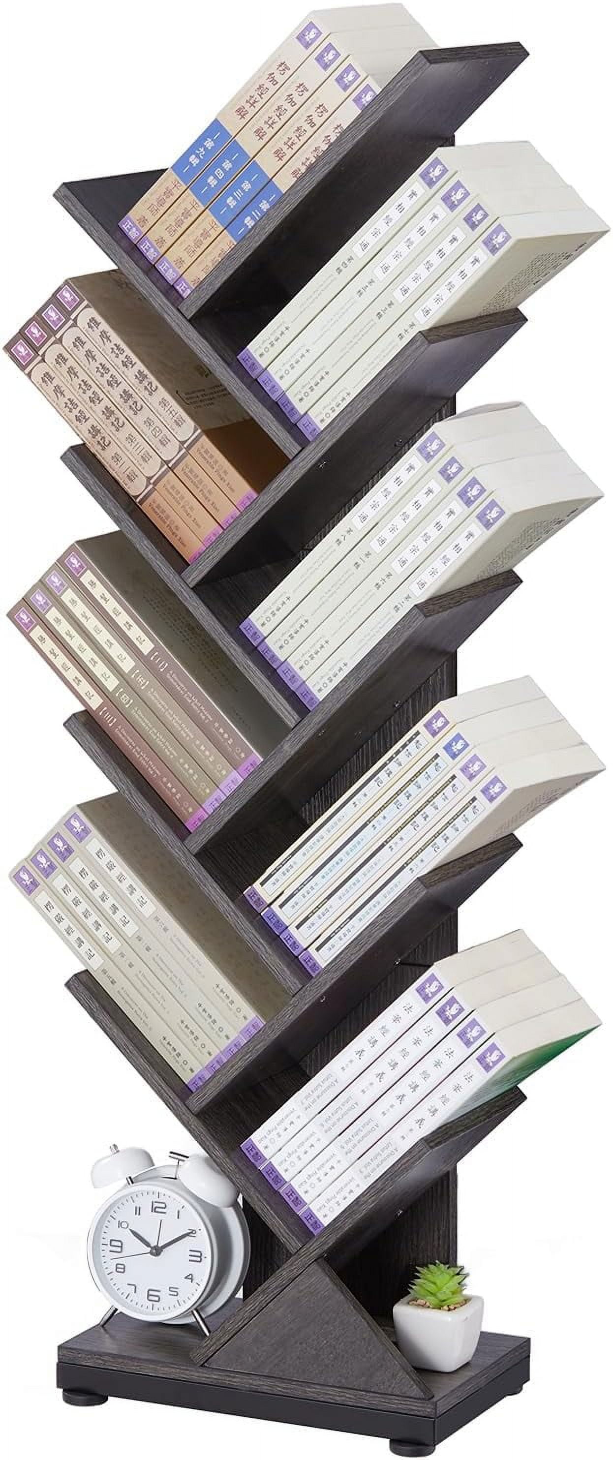 8 Tier Tree Bookshelf,8 Shelf Floor Standing Bookcase Display for CDs ...