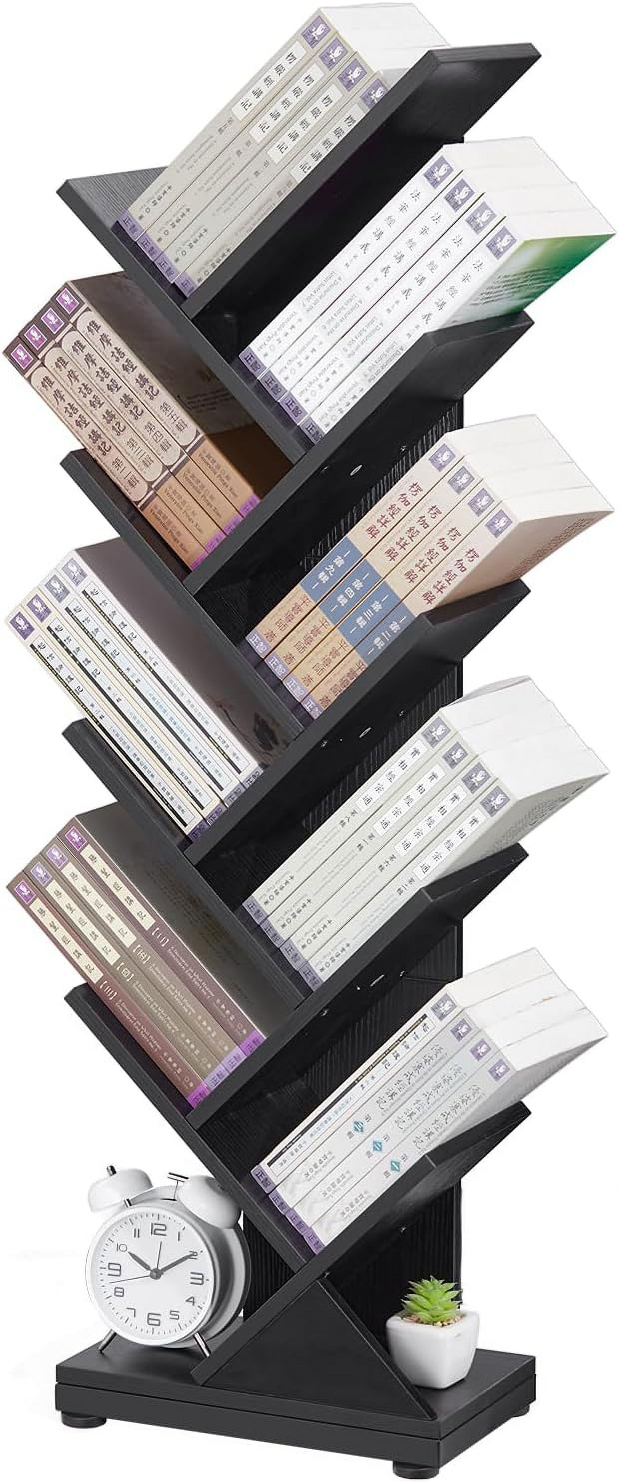 8 Tier Tree Bookshelf,8 Shelf Floor Standing Bookcase Display for CDs ...