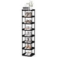 8 Tier Vertical Narrow Shoe Rack, Stackable Tall Skinny Shoerack ...