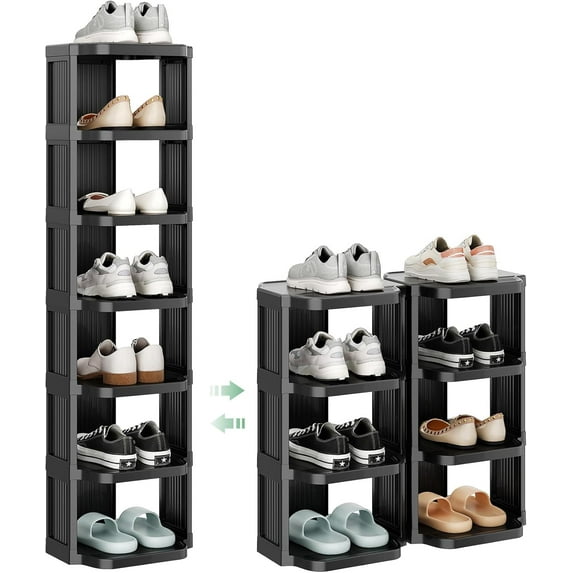 8-Tier Vertical Plastic Shoe Rack, Freestanding Stackable Storage ...