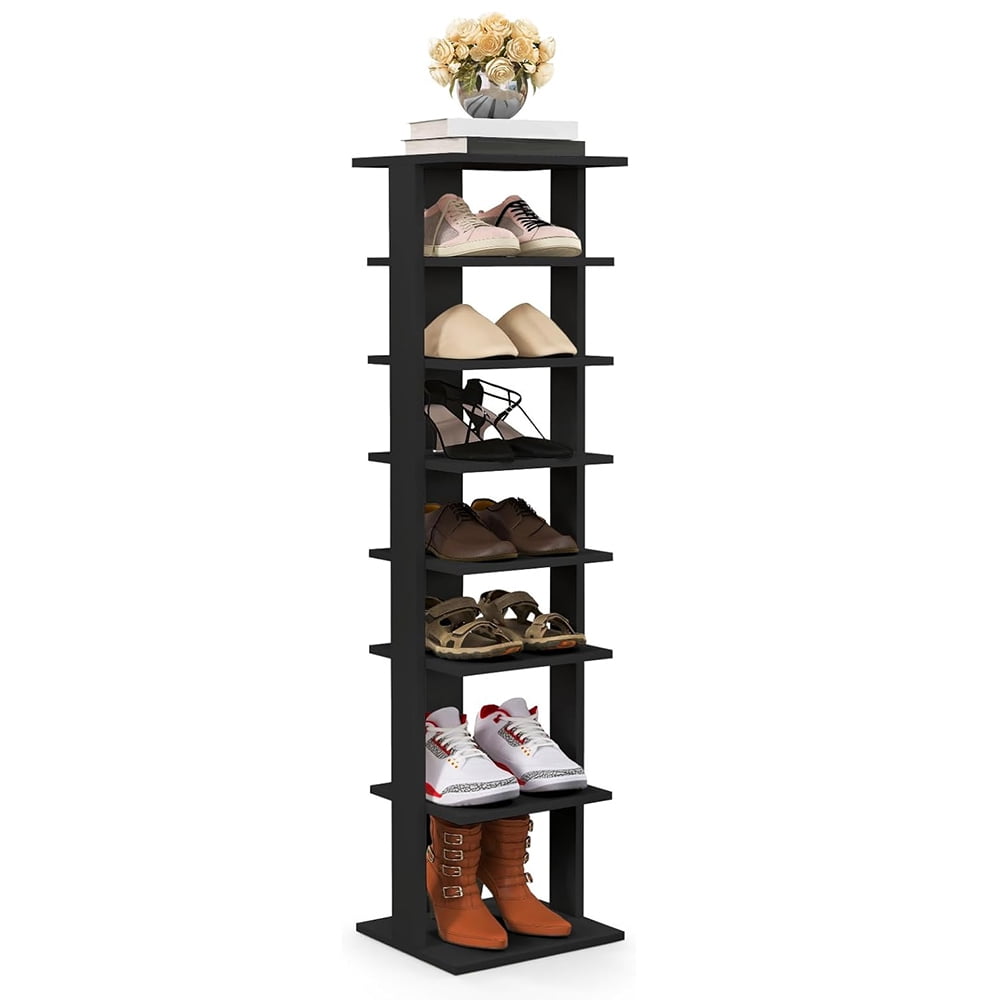 8-Tier Vertical Shoe Rack, Tall Narrow Shoe Storage Organizer, Space ...