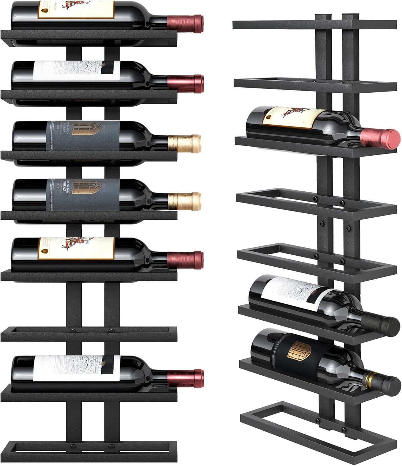 8 Tier Wall Mount Wine Rack, Wall Racks for Wine Bottles Display and ...