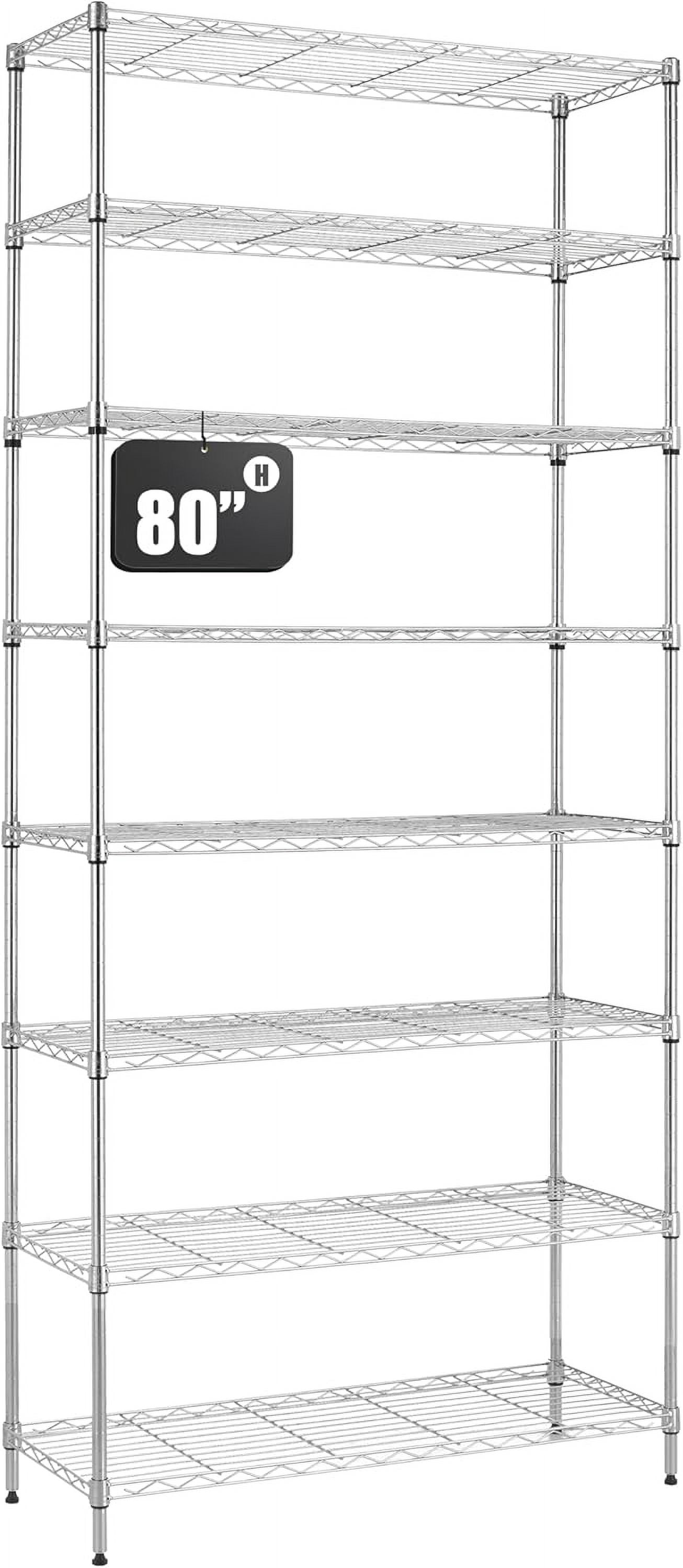 8-Tier Wire Shelving Unit Adjustable Steel Wire Rack Shelving, 14x36x80 ...