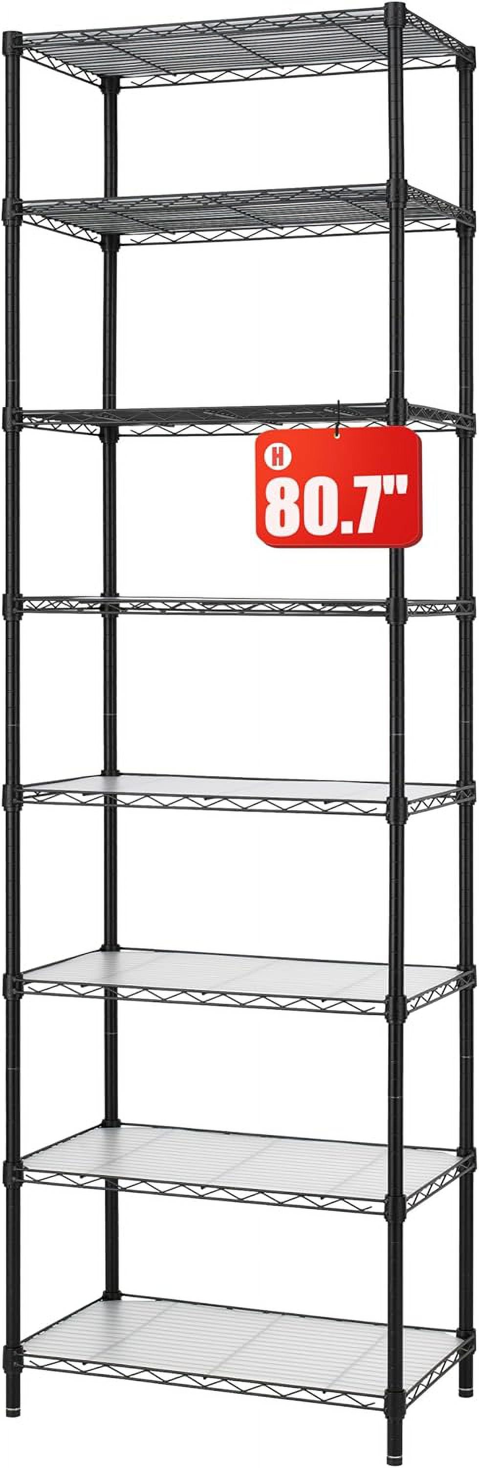 8-Tier Wire Shelving Unit Adjustable Steel Wire Rack Shelving, 80.7 ...