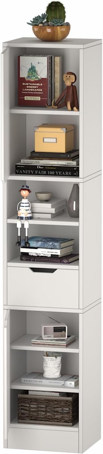 8 Tier Wooden Bookcases and Bookshelves, 67'' Tall Bookcase with 2 ...