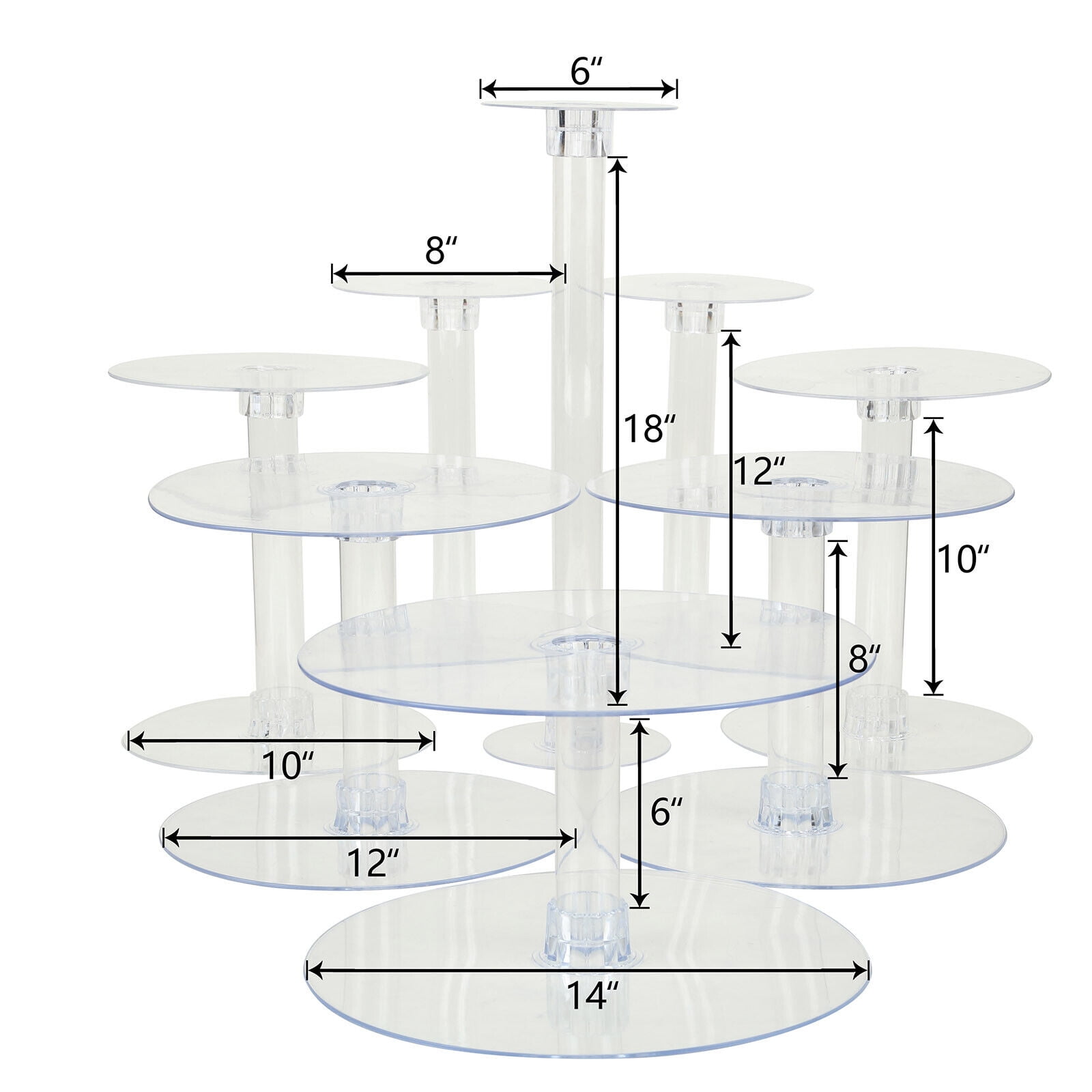 8 Tiers Clear Acrylic Wedding Acrylic Cupcake CAKE Stand Birthday Party ...