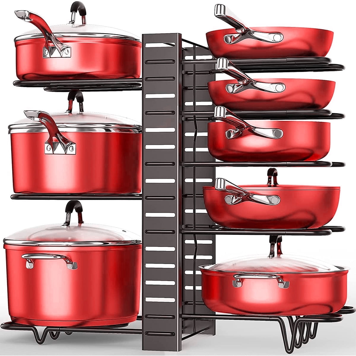 XUEYU 8-Tier Adjustable Pot Rack, Carbon Steel Kitchen Cabinet ...