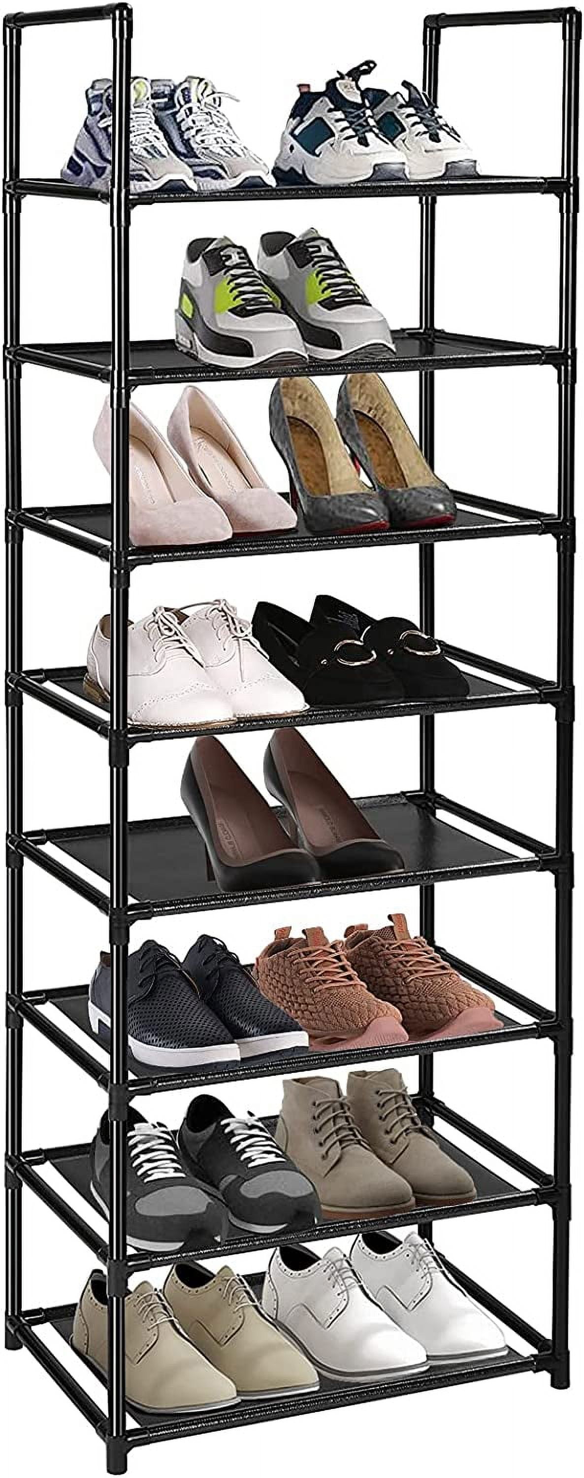 8 Tiers Tall Shoe Rack, Sturdy Shoe Shelf Shoe Org Free Standing Shoe ...