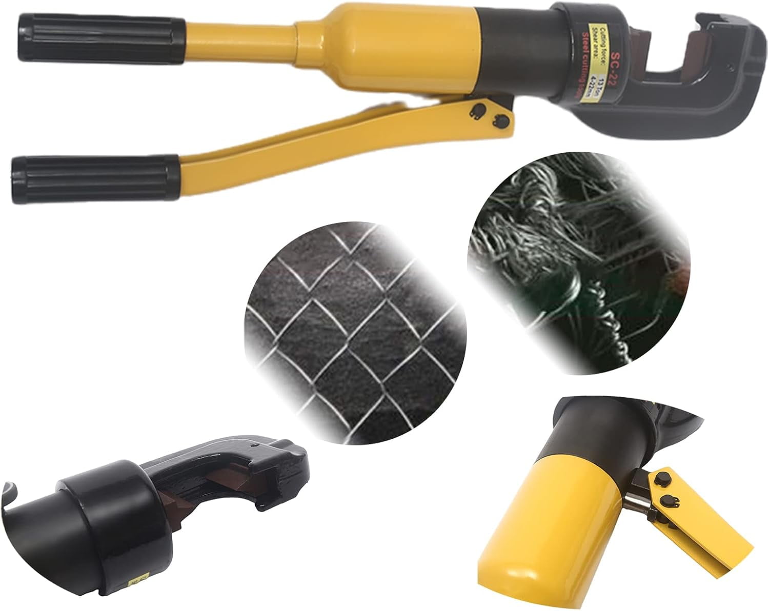 8 Ton Handheld Hydraulic Rebar Cutter w/Allen for 0.6" / 16mm Rebar ...