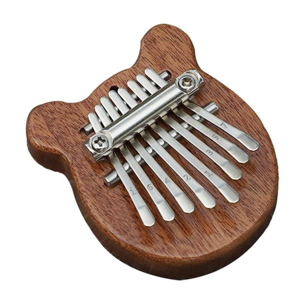 8-Tone Wooden Bear Mini Thumb Piano 8-Tone Mini Kalimba Crystal ...