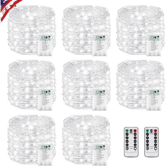 8 Total 160FT 480LED Fairy Lights Operated with Rmote, Twinkle Lights ...