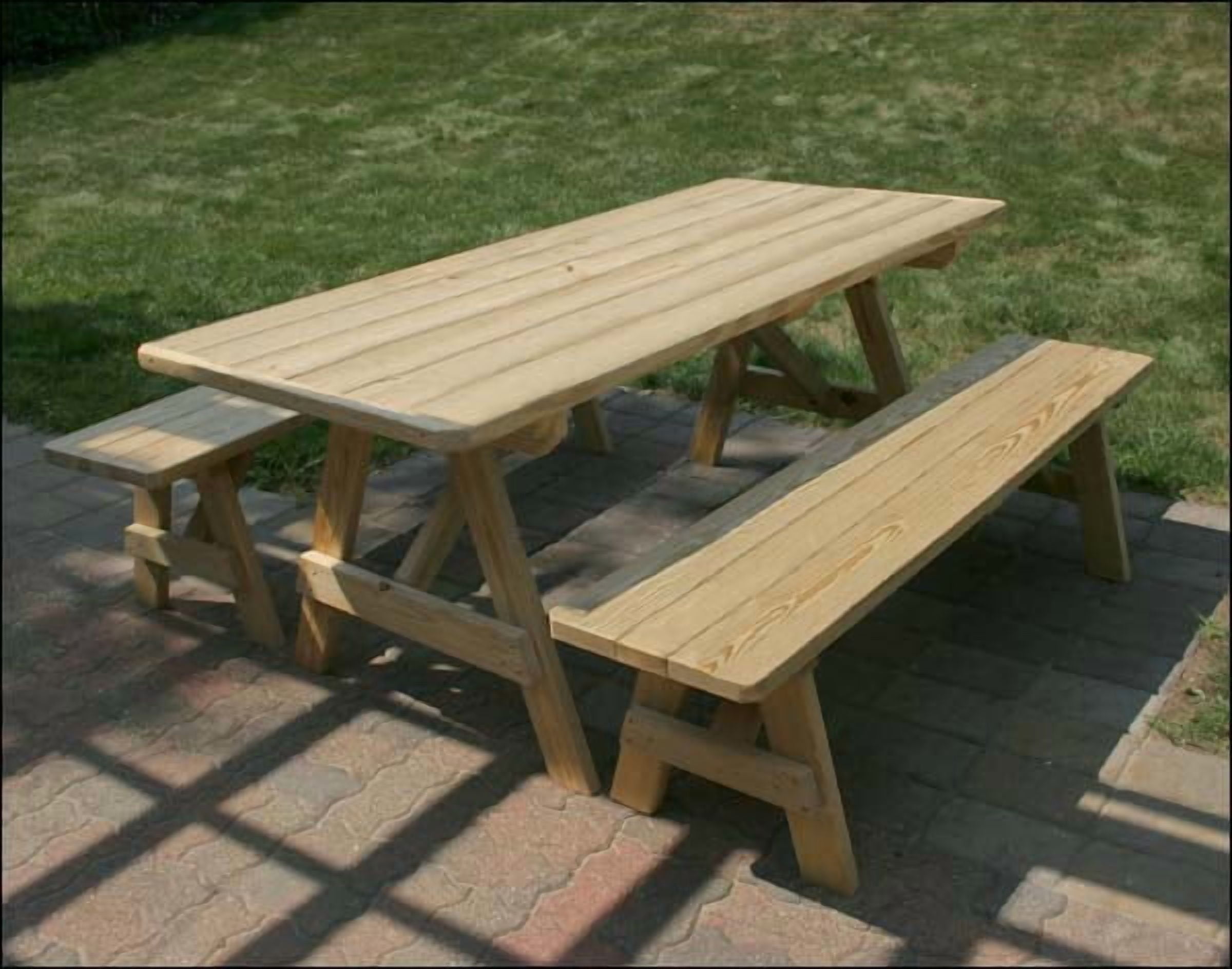 8' Treated Pine Traditional Picnic Table - Walmart.com